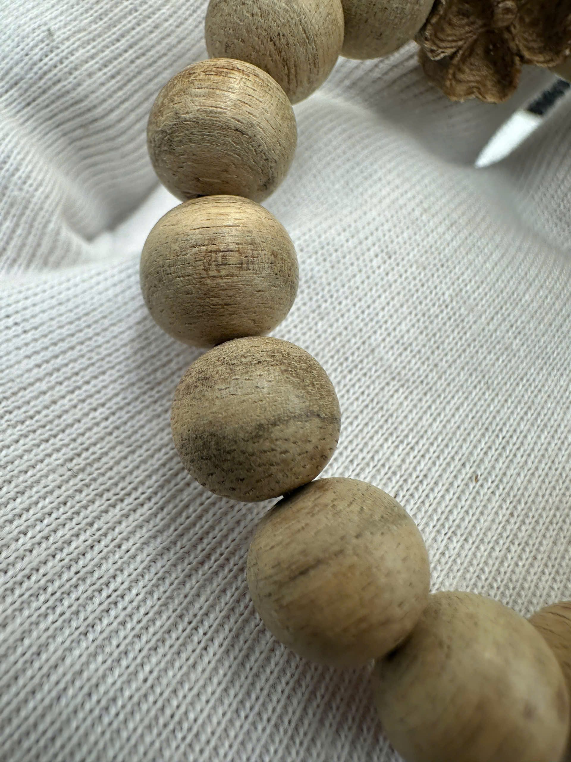 Vietnamese Agarwood Bracelet with Clover Charm - Natural Luck Talisman
